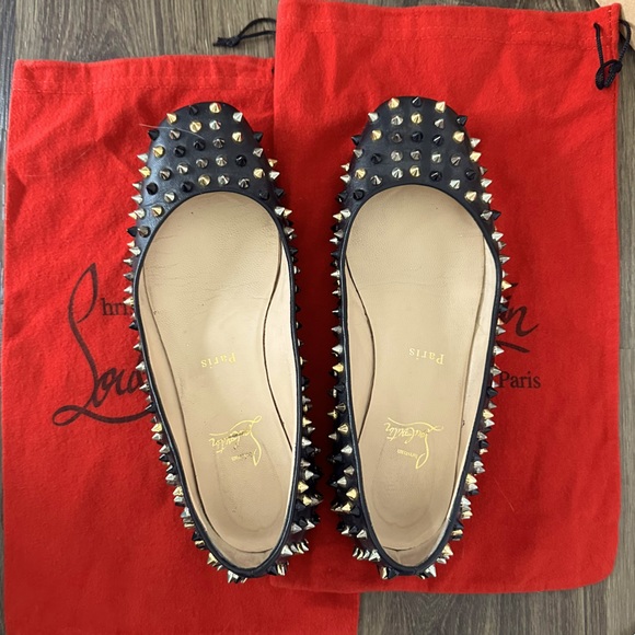 Christian Louboutin | Shoes | Christian Laboutin Gozul Spiked Flats ...